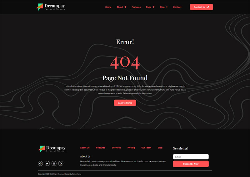 Dreampay - Personal Finance Elementor Pro Template Kit by Rometheme